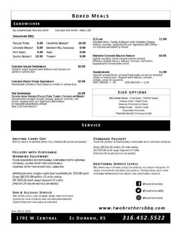 El Dorado Catering – Two Brothers BBQ